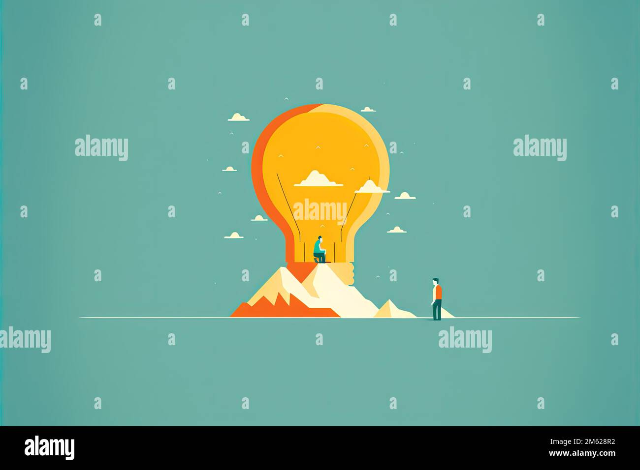 Minimalistic minimal flat illustration of thinking hi-res stock ...