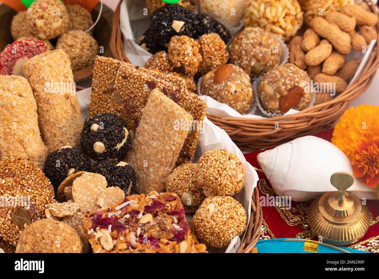 Indian Winter Delicacy viz. Tilgul, Til Mithai, Gajak, Chikki, Tilkut ...