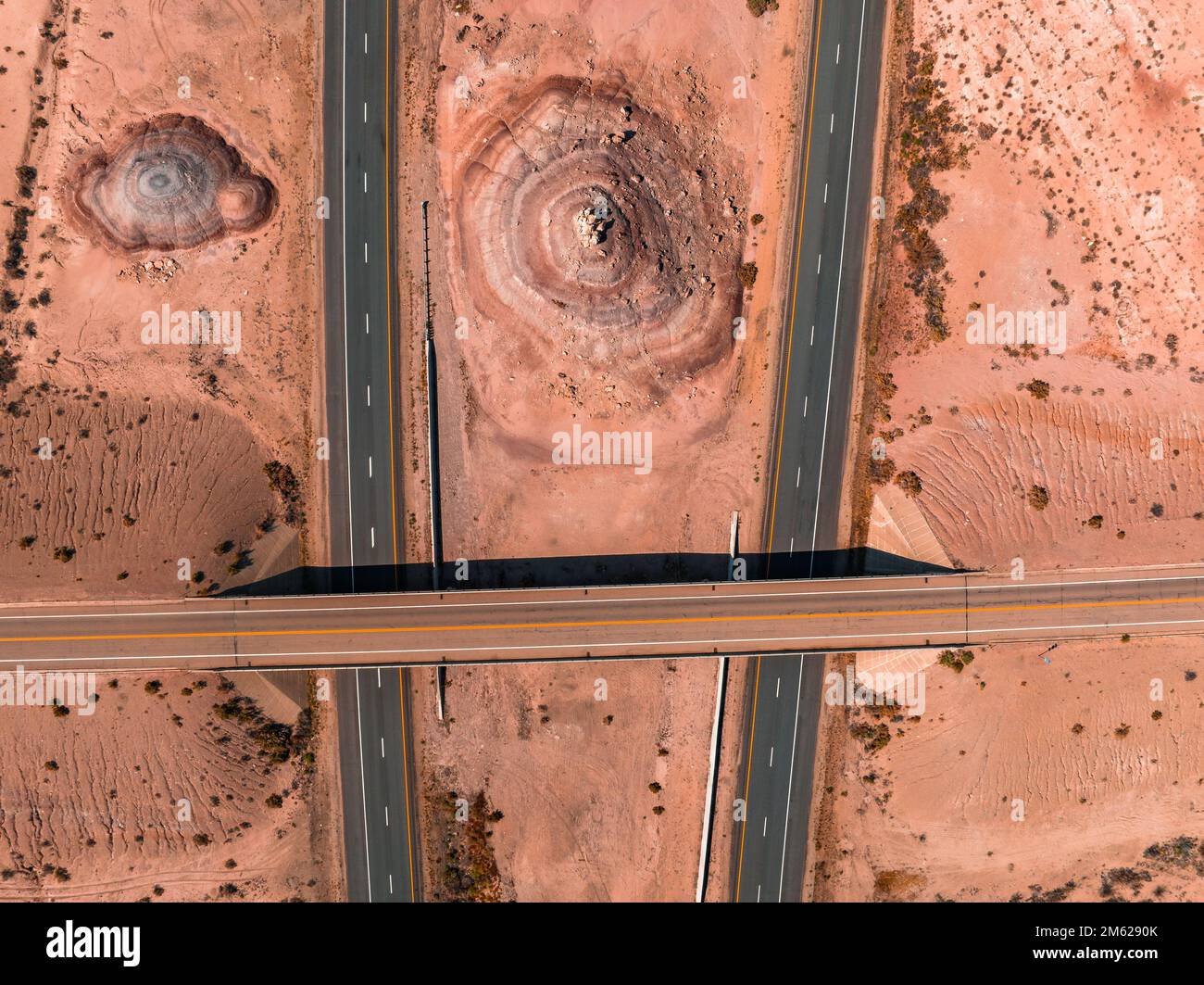Northern Arizona highway through red rocks and landscape Stock Photo ...