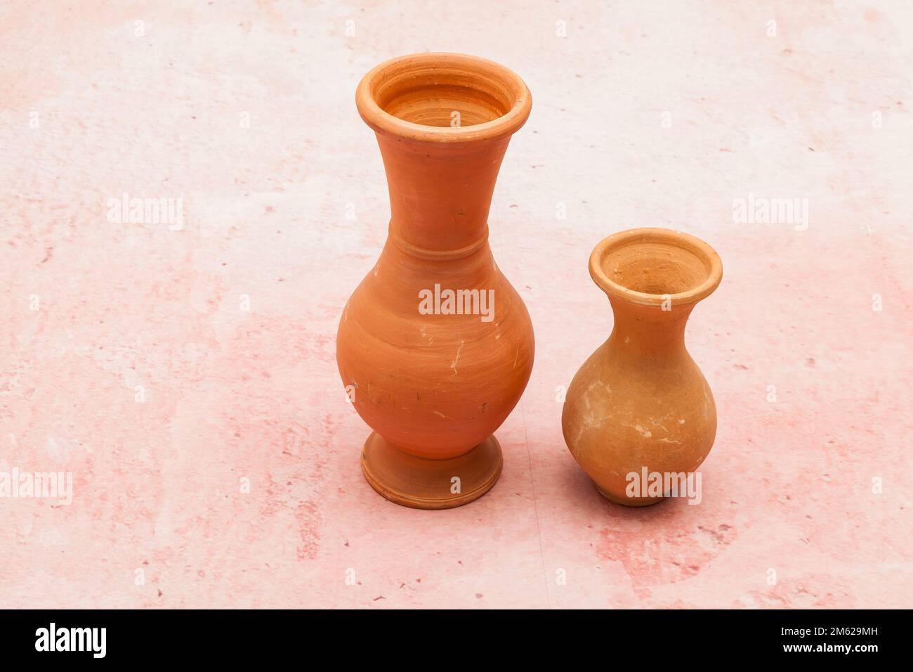 Two Different Small Earthenware Pot - Clay Object Stock Photo - Alamy