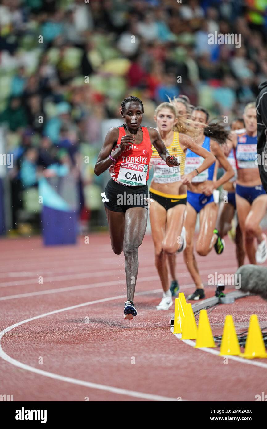 Yasemin Can participating in the 5000 meters at the European Athletics ...