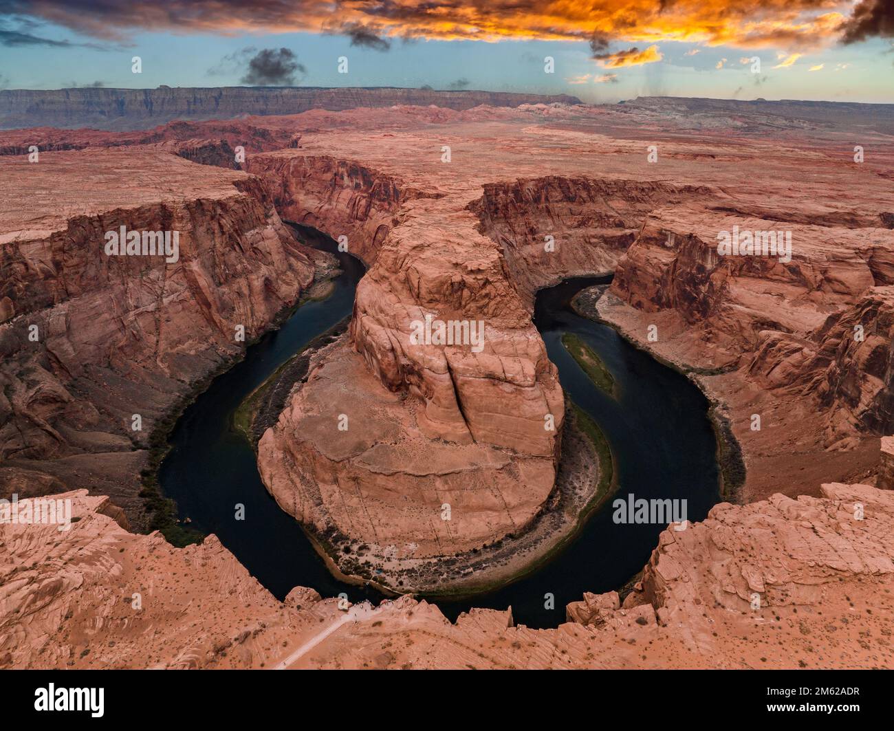 Panorama of Horseshoe Bend, Page Arizona. The Colorado River Stock ...