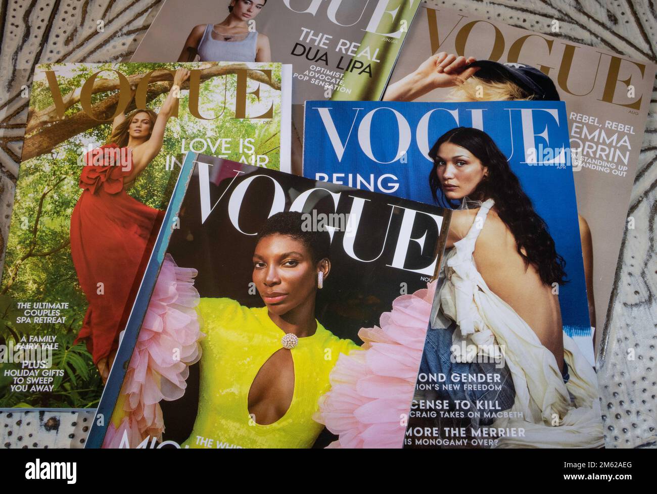 2022 issues of "Vogue" magazine feature female celebrities and fashion ...