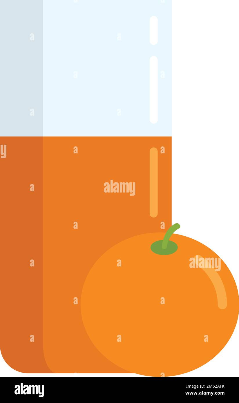 Tropical orange fresh juice icon. Flat illustration of Tropical orange ...
