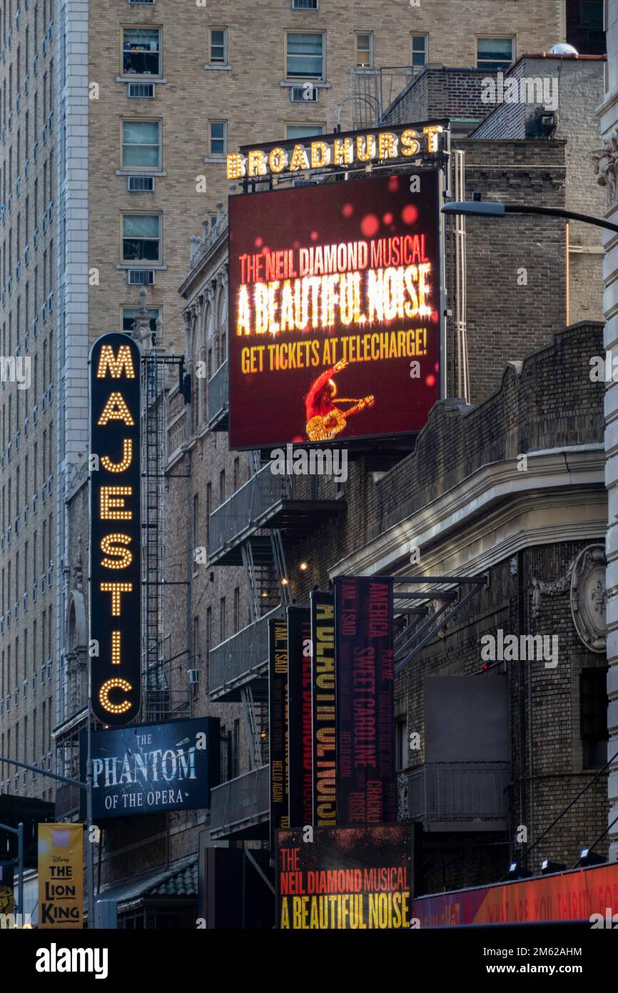 "Neil Diamond Musical: A Beautiful Noise" Marquee at the Broadhurst ...