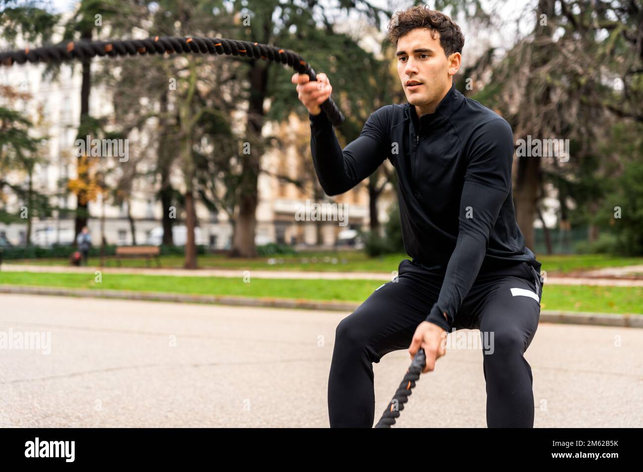 Young muscular athlete park hi-res stock photography and images - Alamy