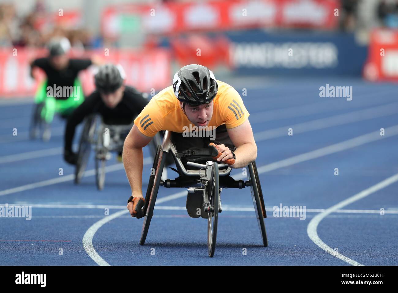 Isaac Towers in the 400m Wheelchair final at the Müller UK Athletics ...