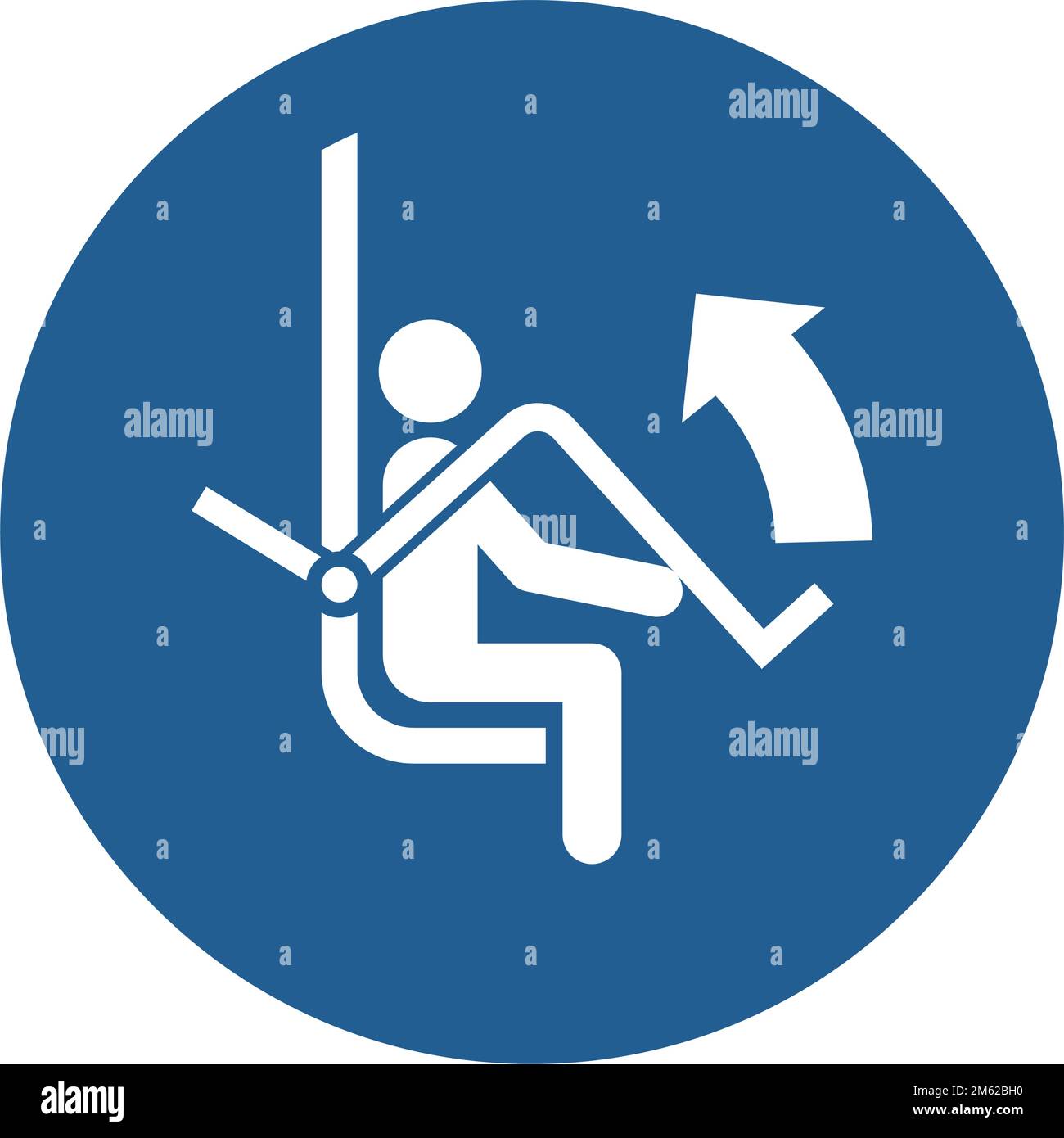 ISO 7010 M034 — raise safety restraining bar on ski chairlift Stock ...