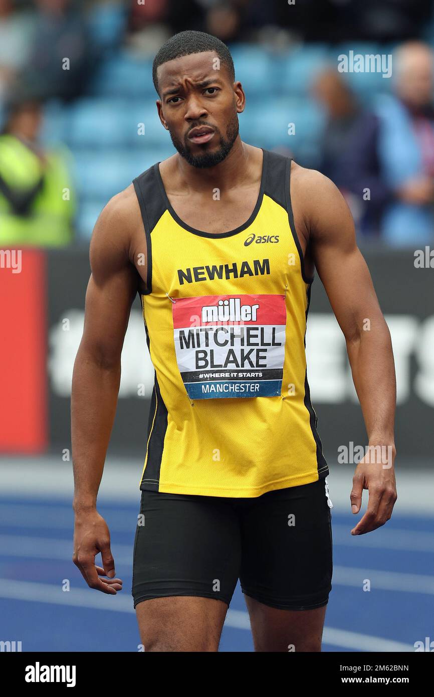 Nethaneel Mitchell-Blake after winning the 200m at the Müller UK ...