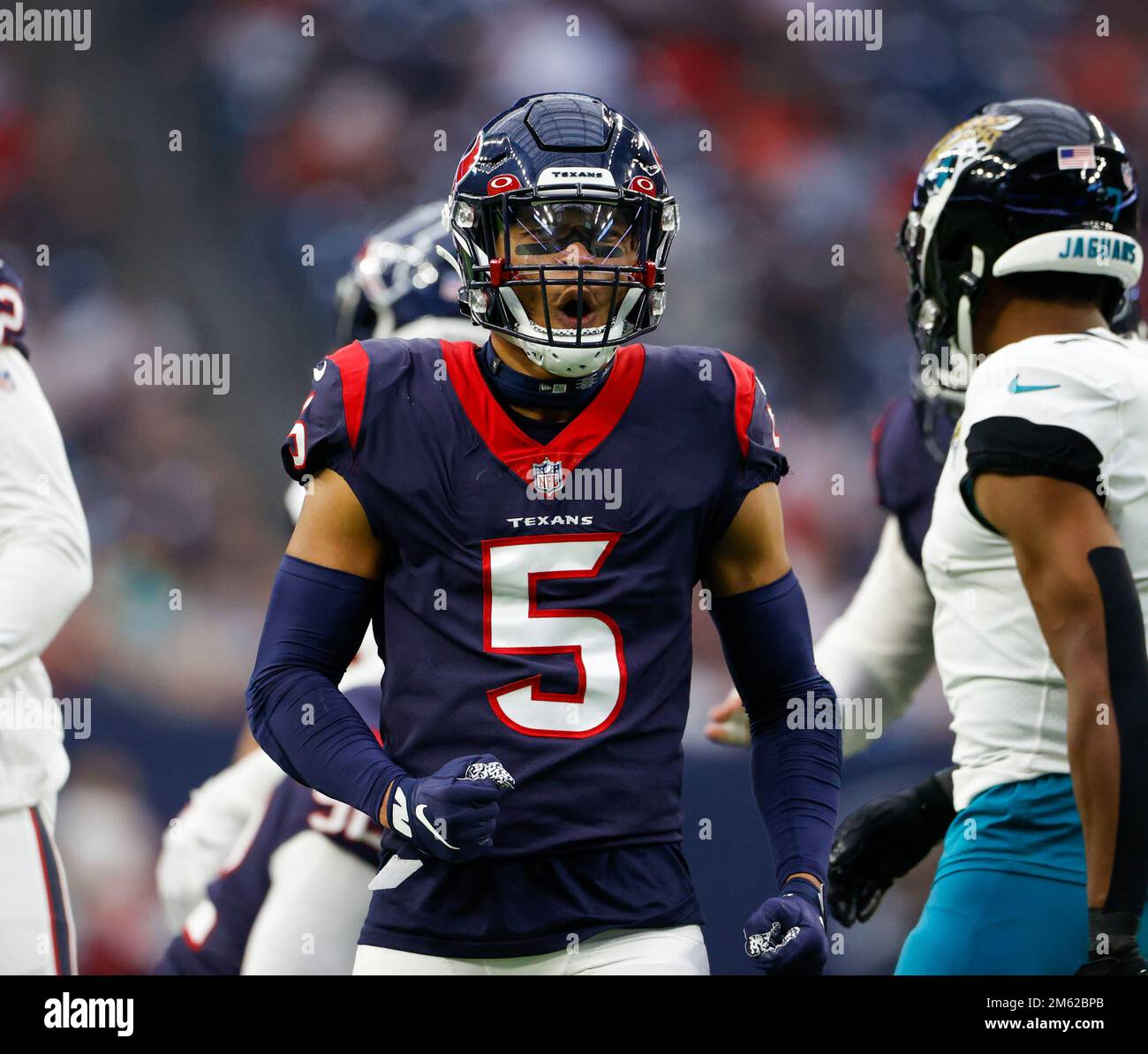 Houston, Texas, USA. January 1, 2023: Texans safety Jalen Pitre (5 ...