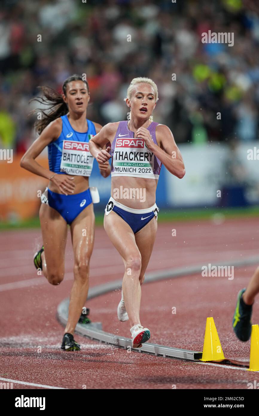 Calli Thackery participating in the 5000 meters at the European ...