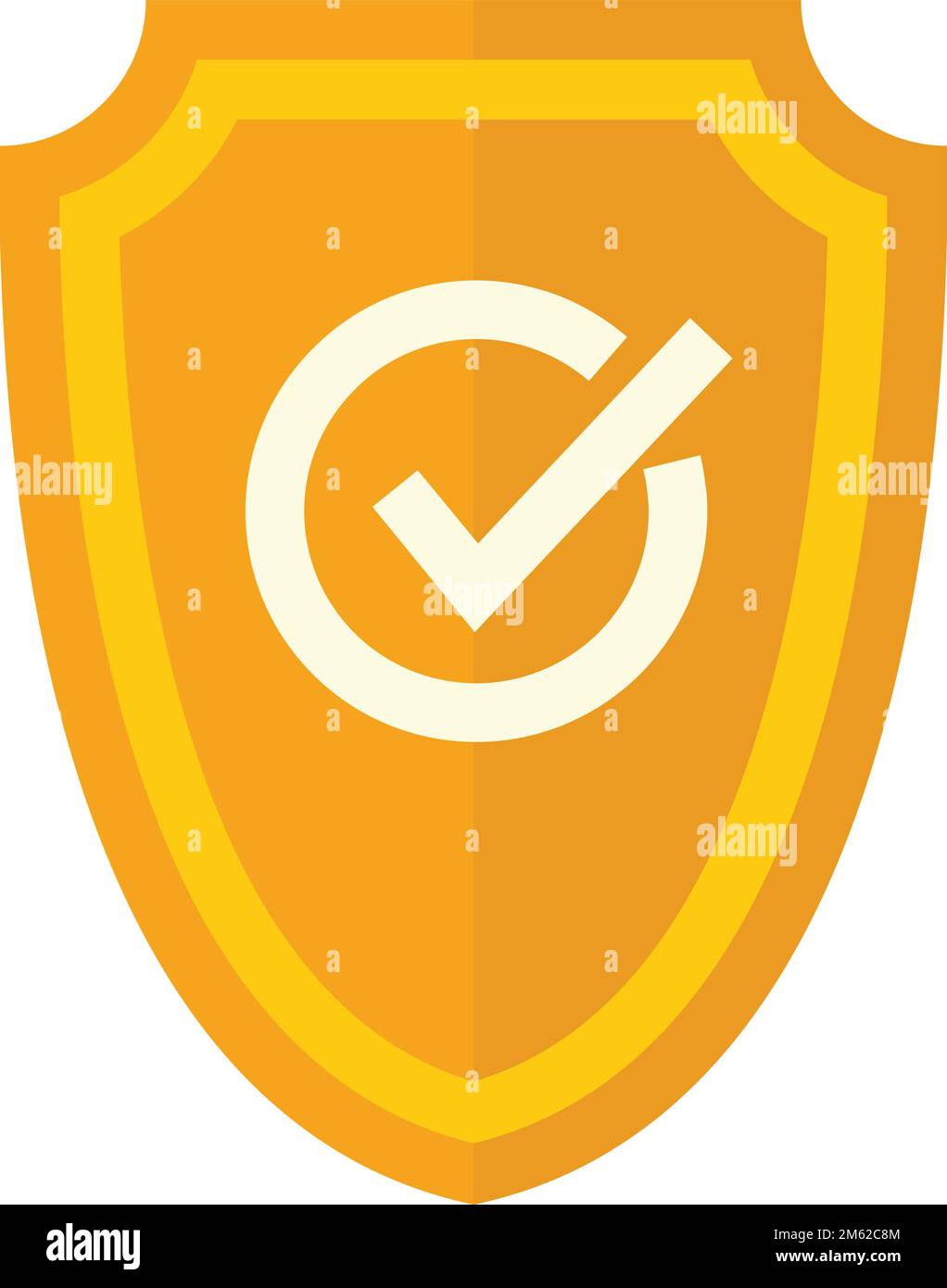 Quality shield icon flat vector. Check guarantee. Mark safe isolated ...