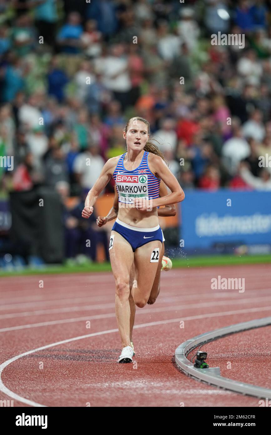 Amy Eloise Markovc participating in the 5000 meters at the European ...