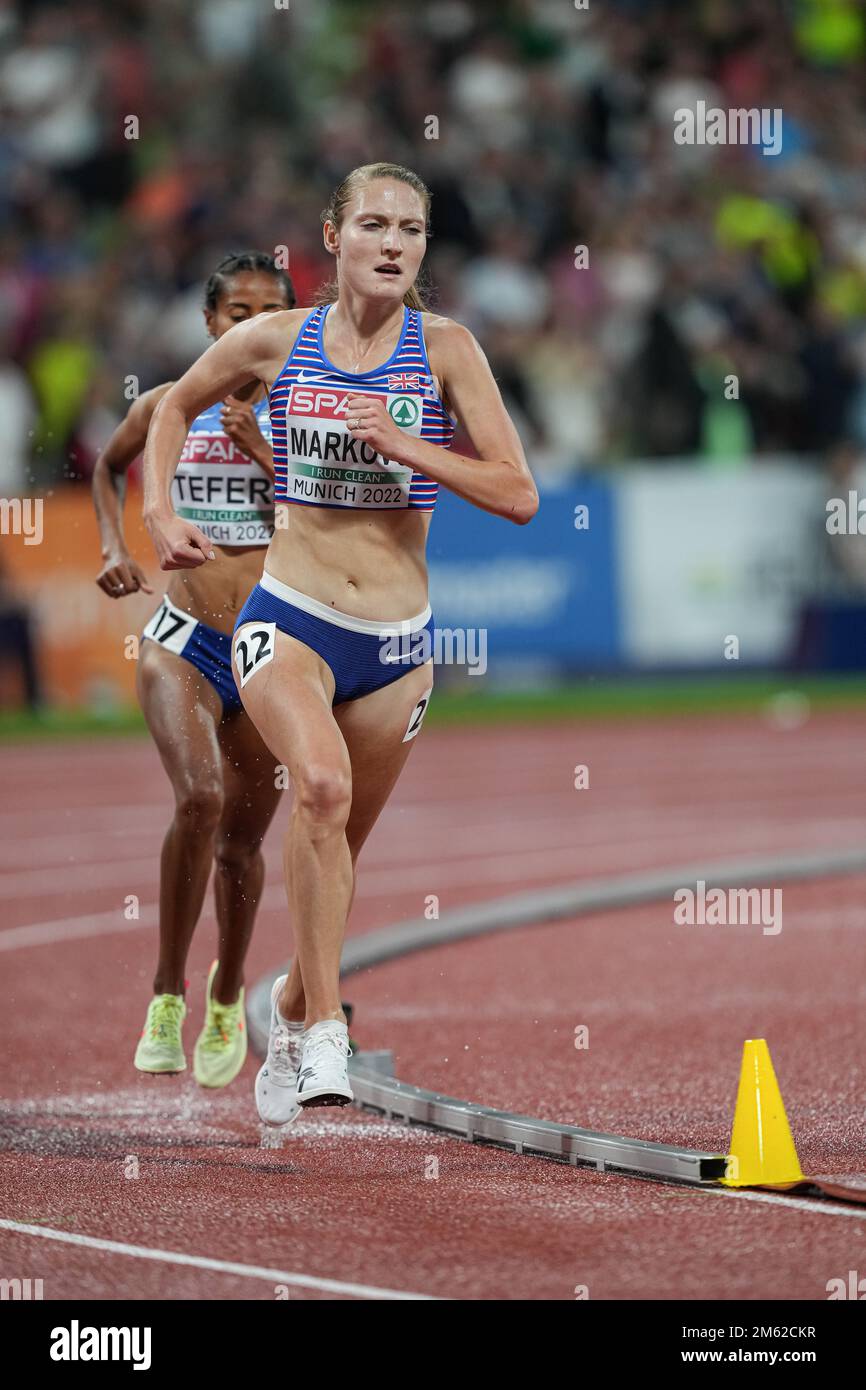 Amy Eloise Markovc participating in the 5000 meters at the European ...