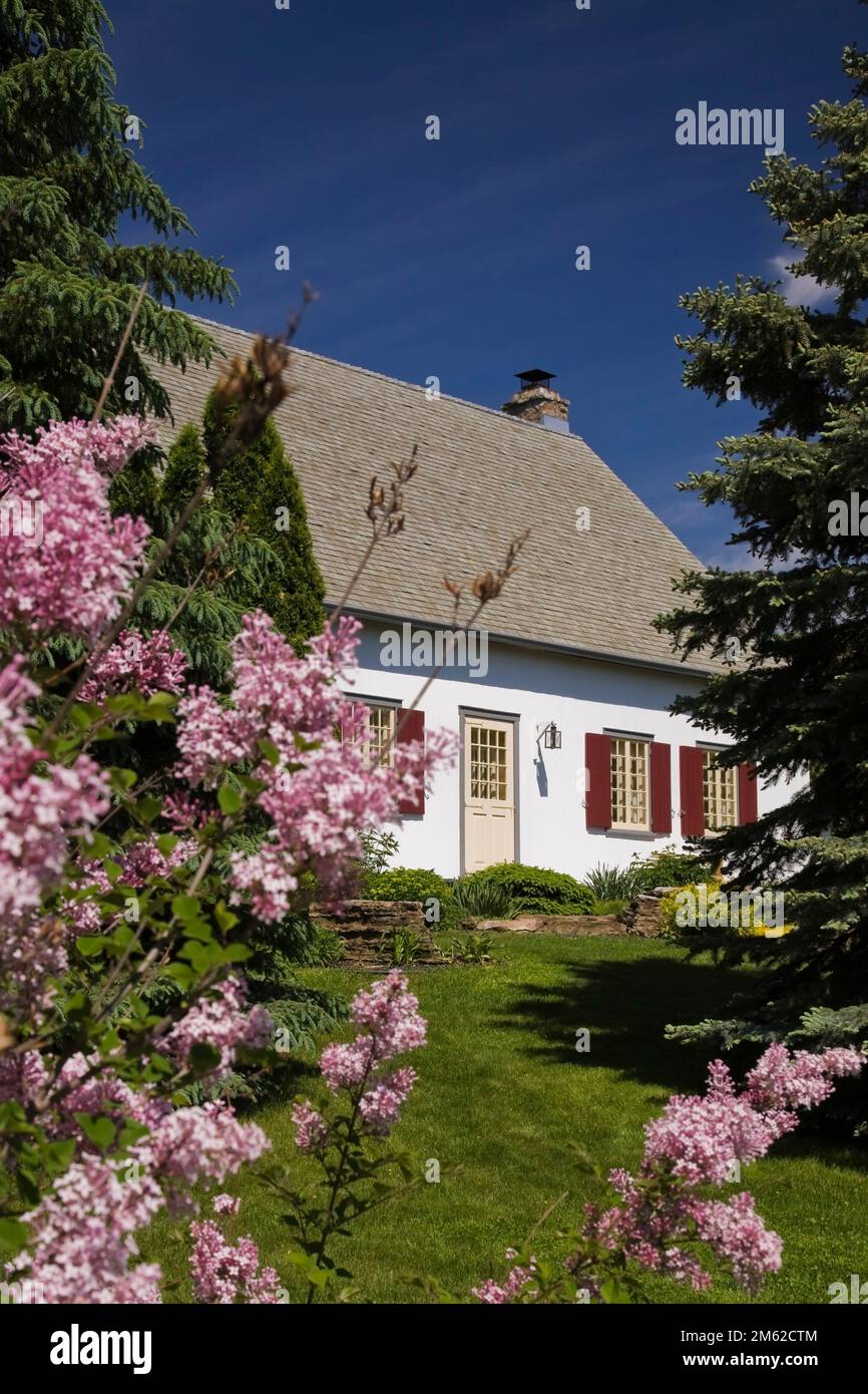 Old 1772 white with beige and burgundy trim French regime style home ...