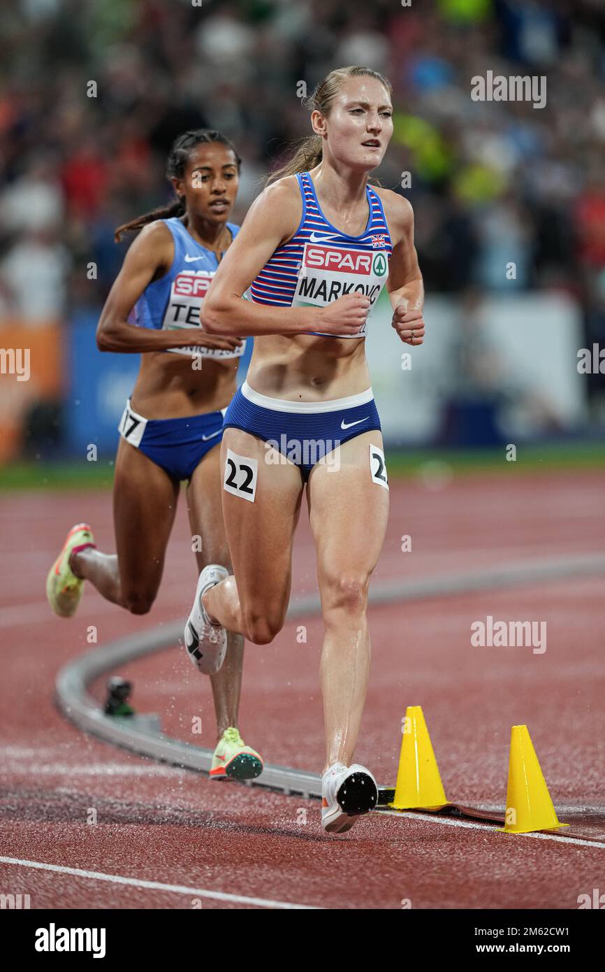 Amy Eloise Markovc participating in the 5000 meters at the European ...