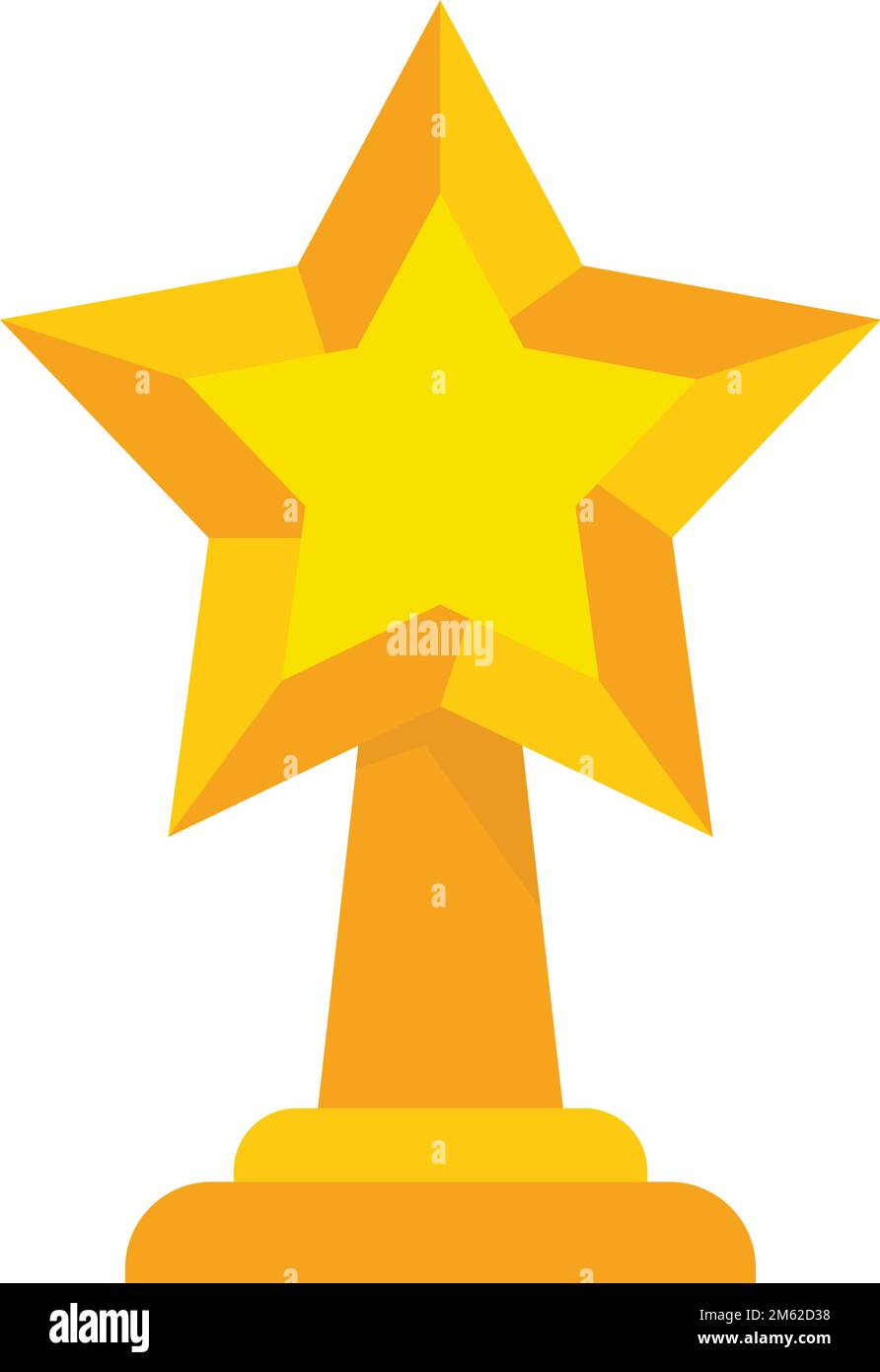 Star trophy icon flat vector. Winner award. Prize victory isolated ...