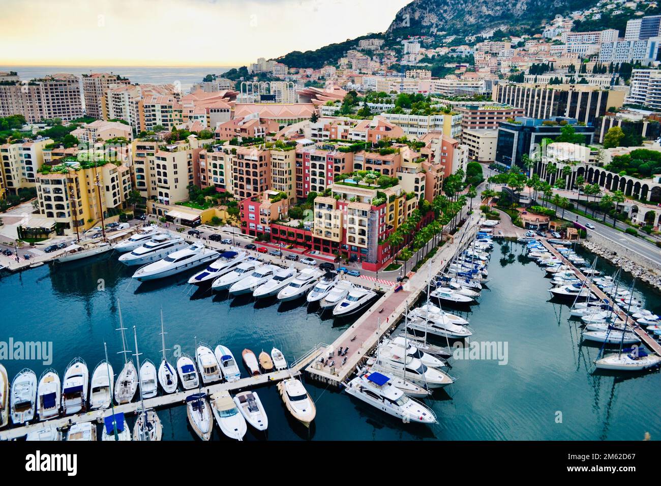 A view overlooking Monaco Harbour Stock Photo - Alamy