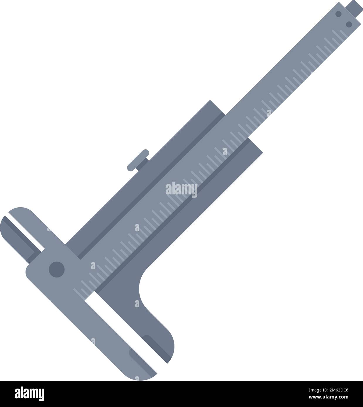 Dial caliper icon flat vector. Calliper tool. Micrometer scale isolated ...