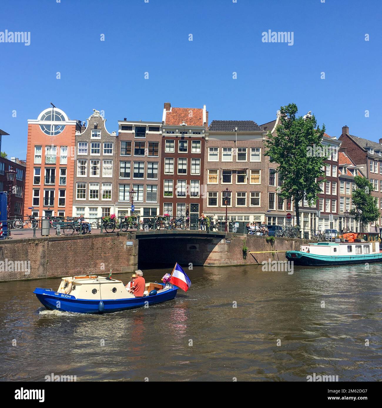 A view of the exterior of the Anne Frank House in Amsterdam ...