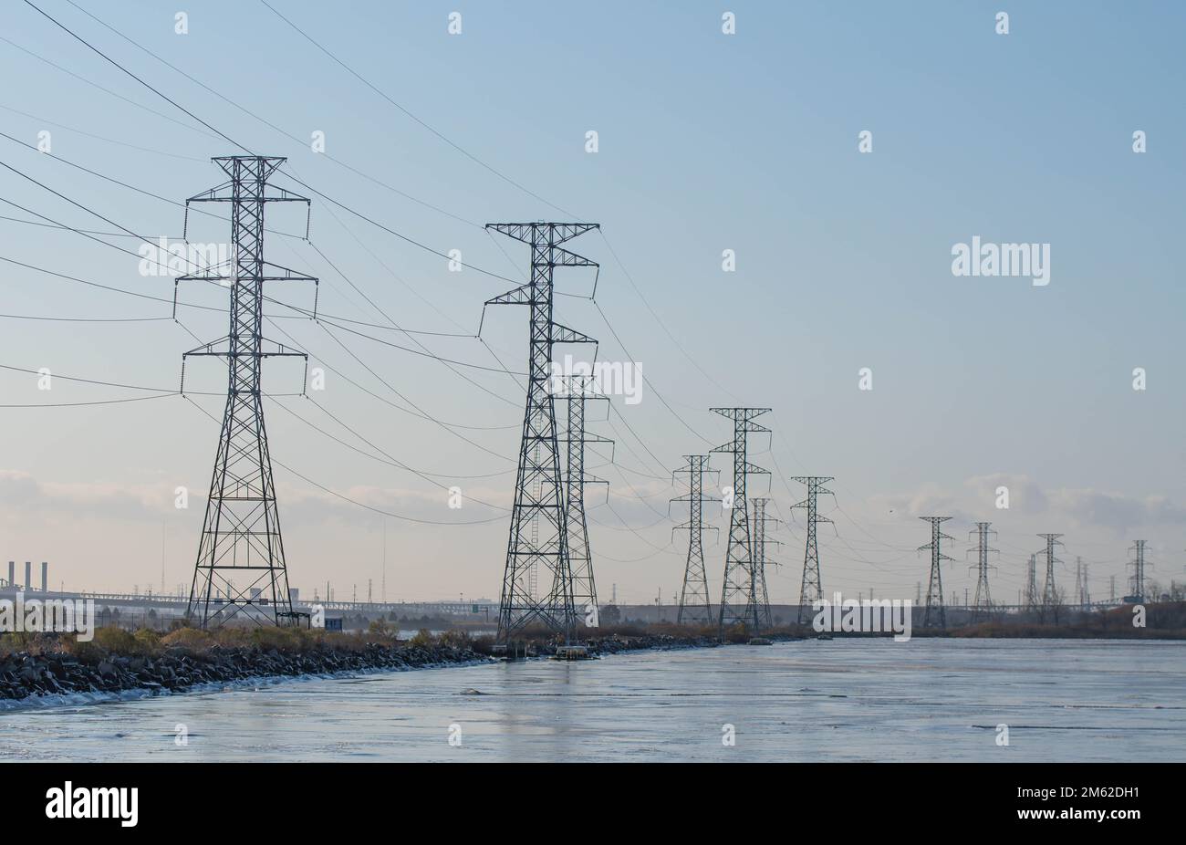 City power lines industrial backgrounds Stock Photo - Alamy