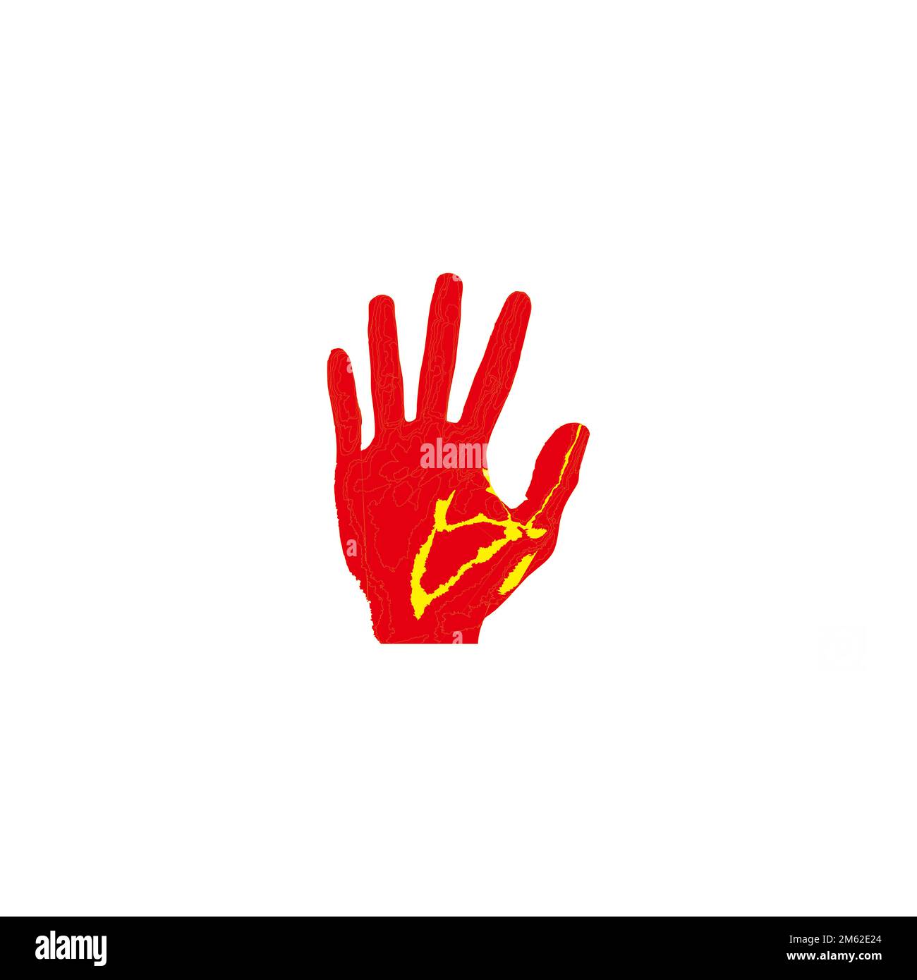 Hand fire, illustration geometric symbol simple logo vector Stock Photo ...