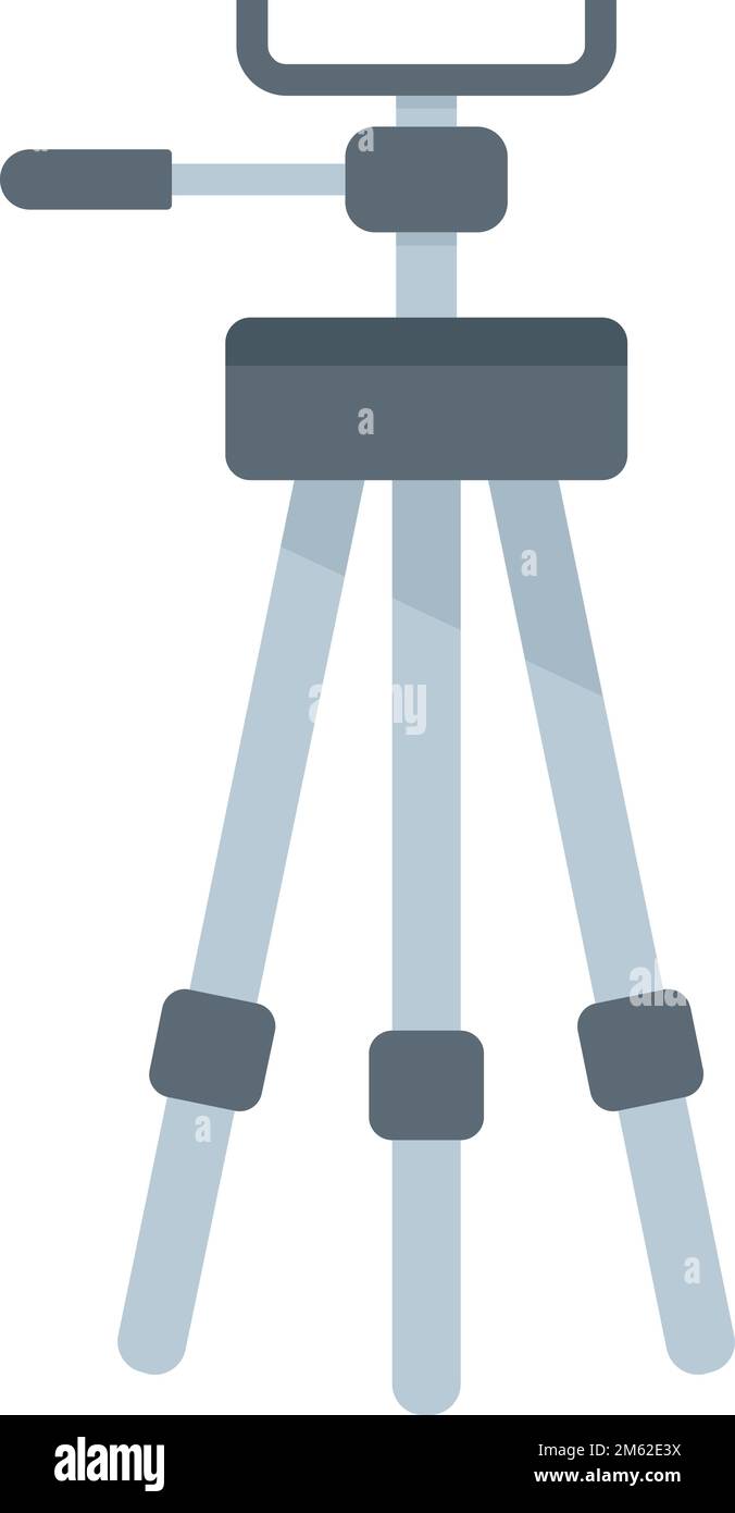 Handle tripod icon flat vector. Mobile phone stand. Photo camera tripod isolated Stock Vector ...