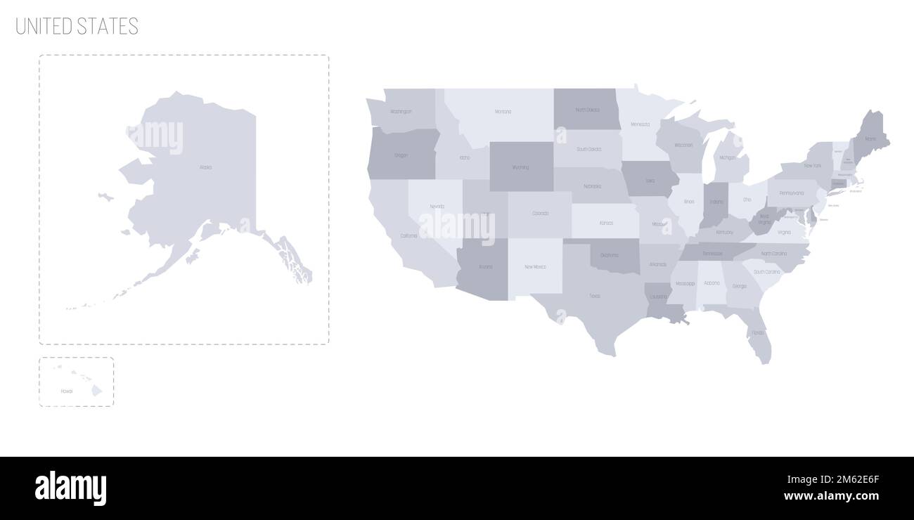 United States of America political map of administrative divisions ...