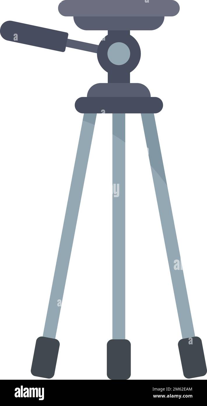 Mobile tripod icon flat vector. Camera video phone stand. Photo tripod isolated Stock Vector ...