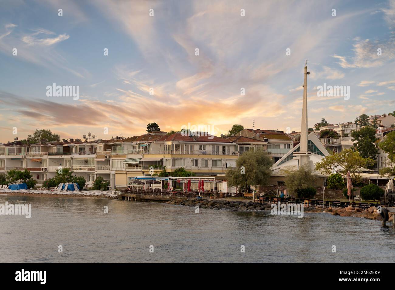 View of the mountains of Kinaliada island from Marmara Sea, with ...