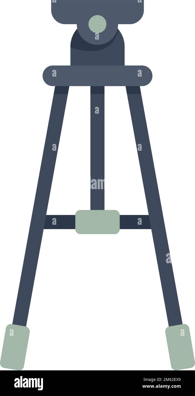 Studio tripod icon flat vector. Video camera stand. Digital film tripod ...