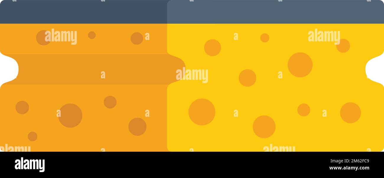 Kitchen sponge icon flat vector. Dish wash. Clean water sponge isolated ...