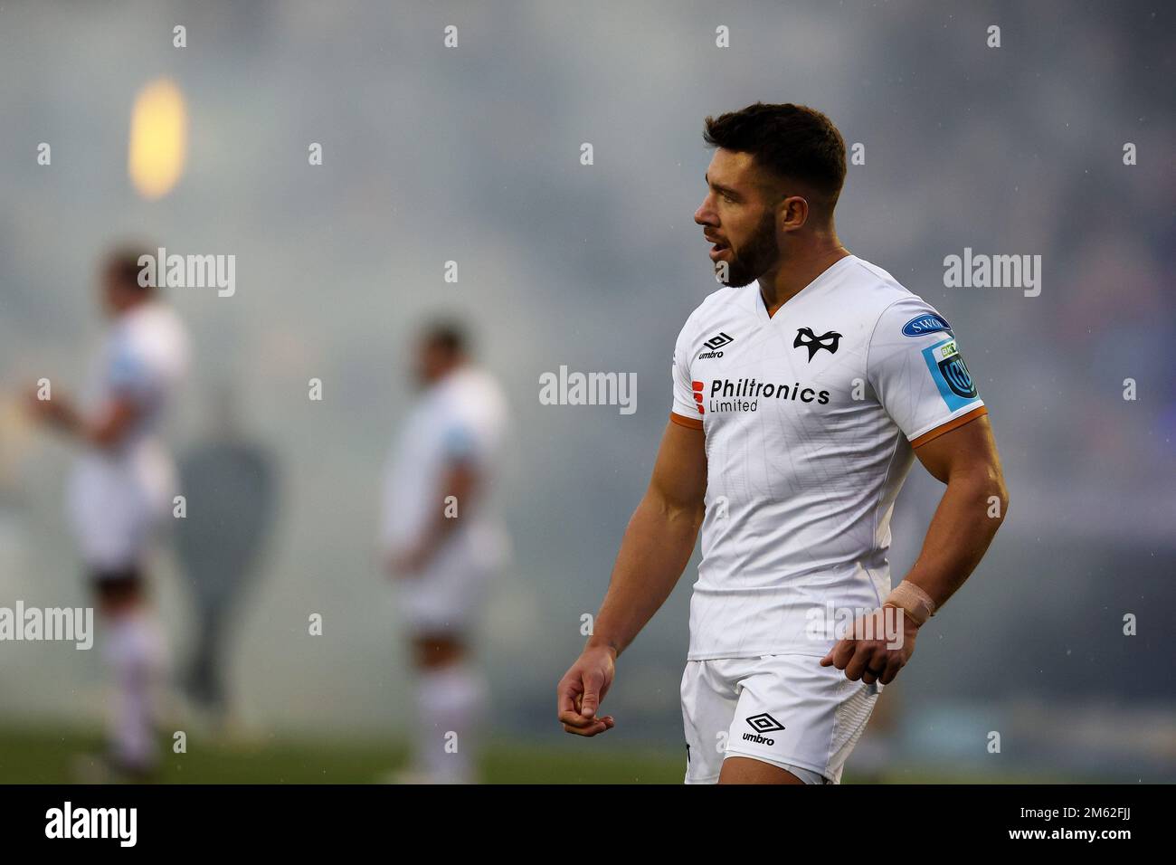 Cardiff, UK. 01st Jan, 2023. Rhys Webb of Ospreys looks on. United ...