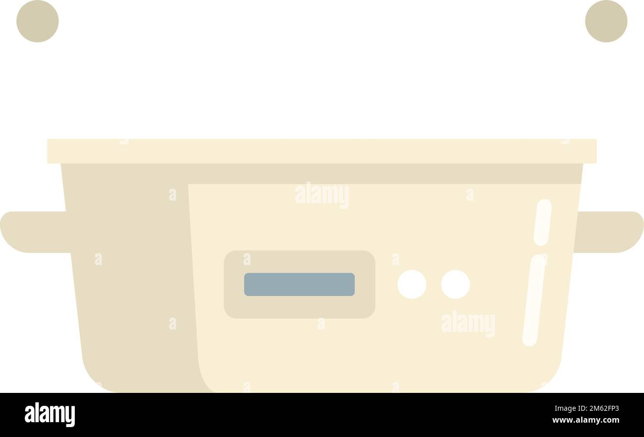 Food deep fryer icon flat vector. Oil machine. Fry basket isolated ...