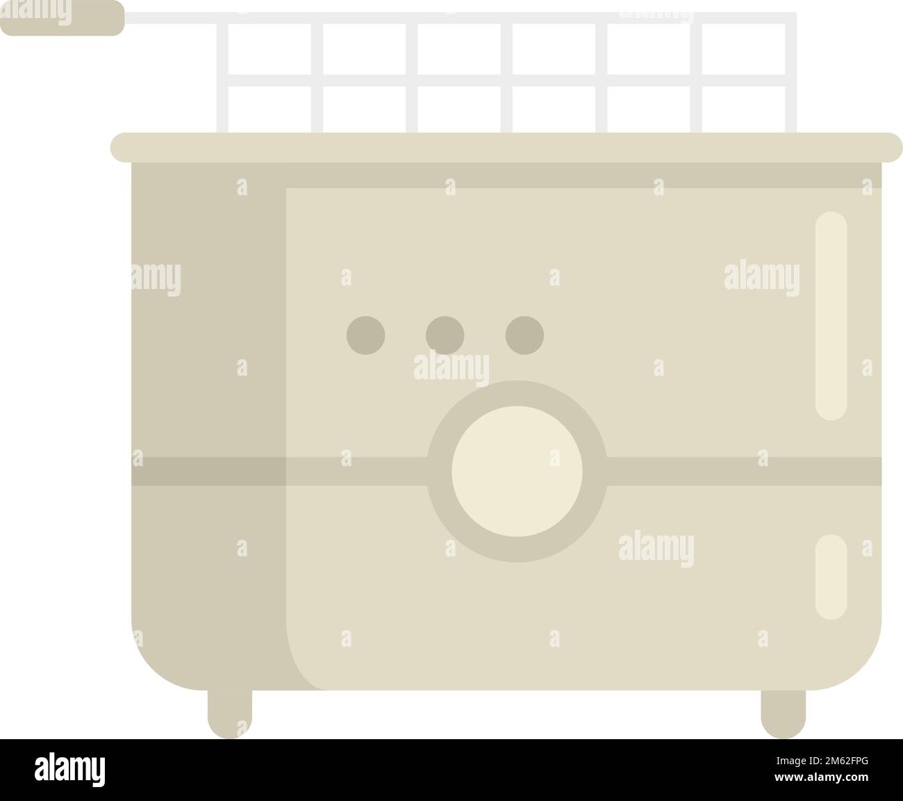 Food fry machine icon flat vector. Deeo fryer. Oil basket isolated ...