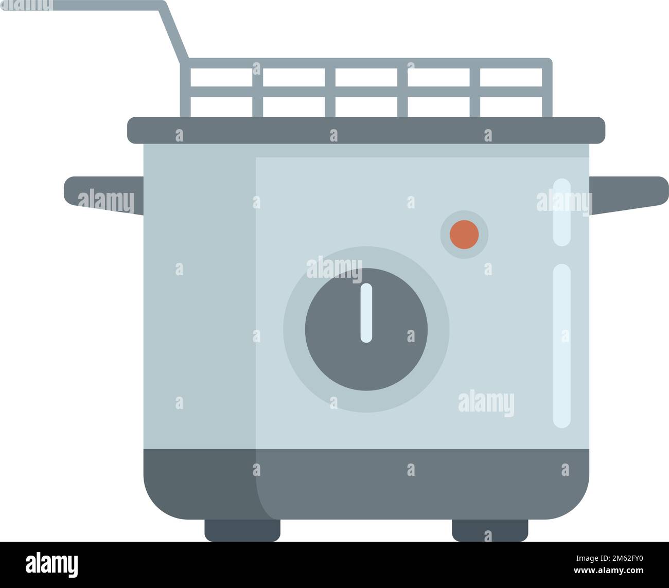 Deep fryer equipment icon flat vector. Oil basket. Electric fry ...