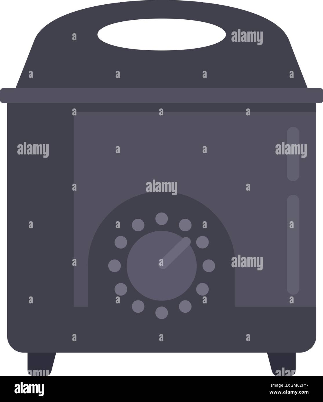 Potato deep fryer icon flat vector. Oil machine. Electric fry basket ...