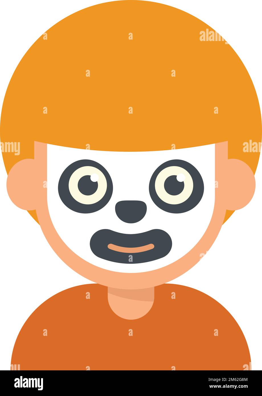 Ghost face painting icon flat vector. Kid mask. Facial makeup isolated ...