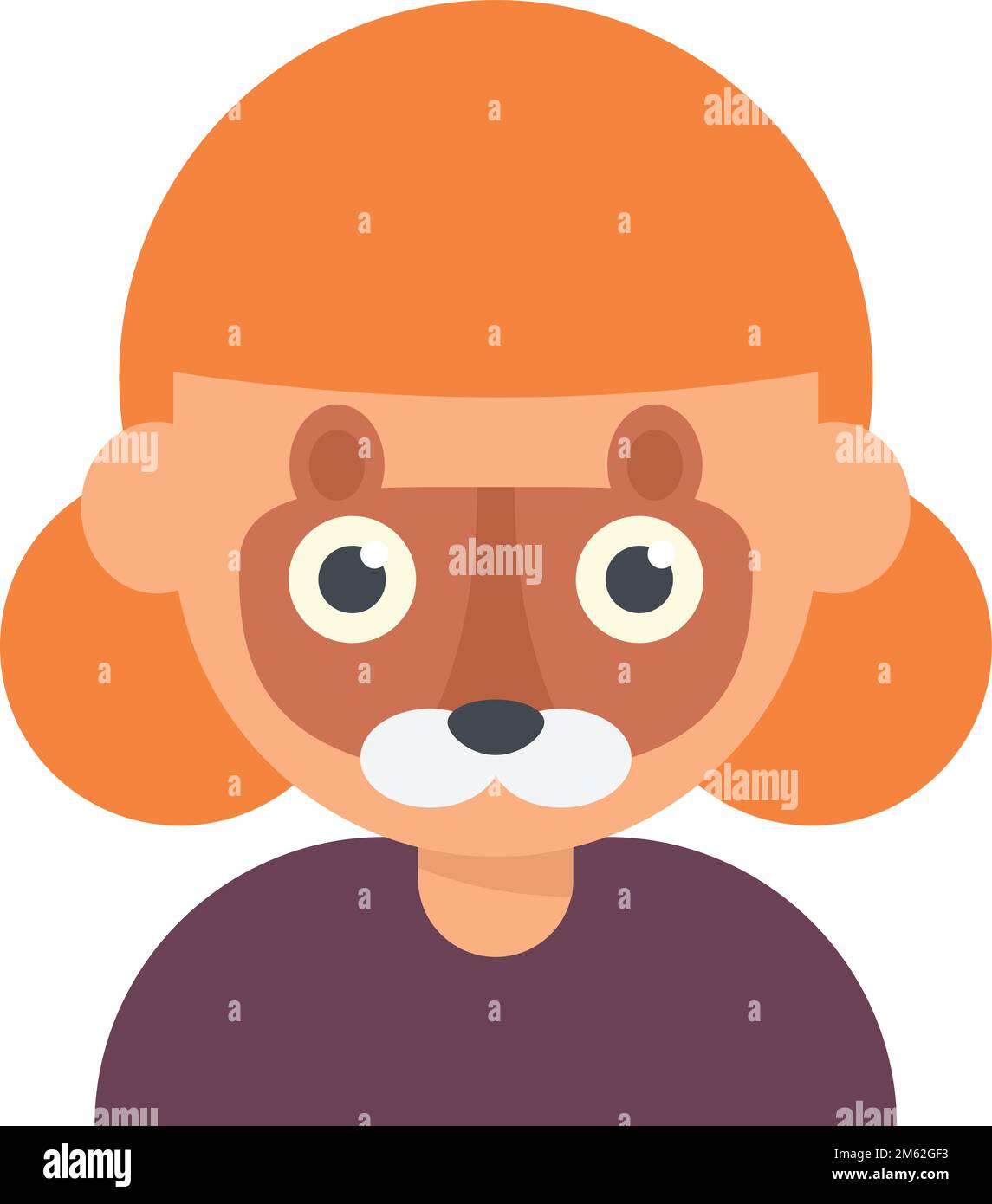 Squirrel face painting icon flat vector. Child paint. Kid mask animal ...