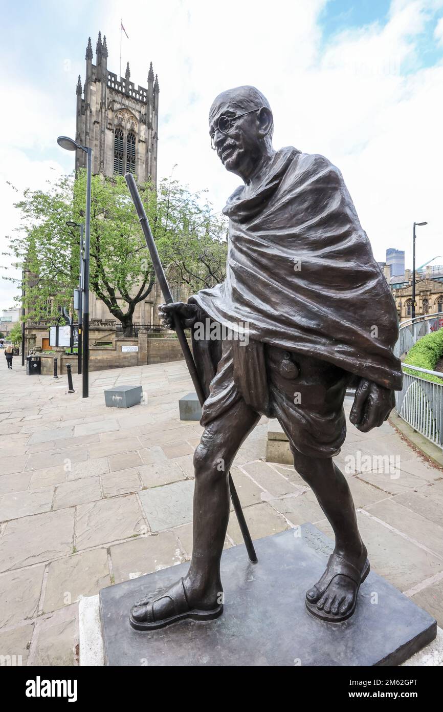 Mahatma Gandhi, statue,Manchester,city,in,at,city centre,center,North ...