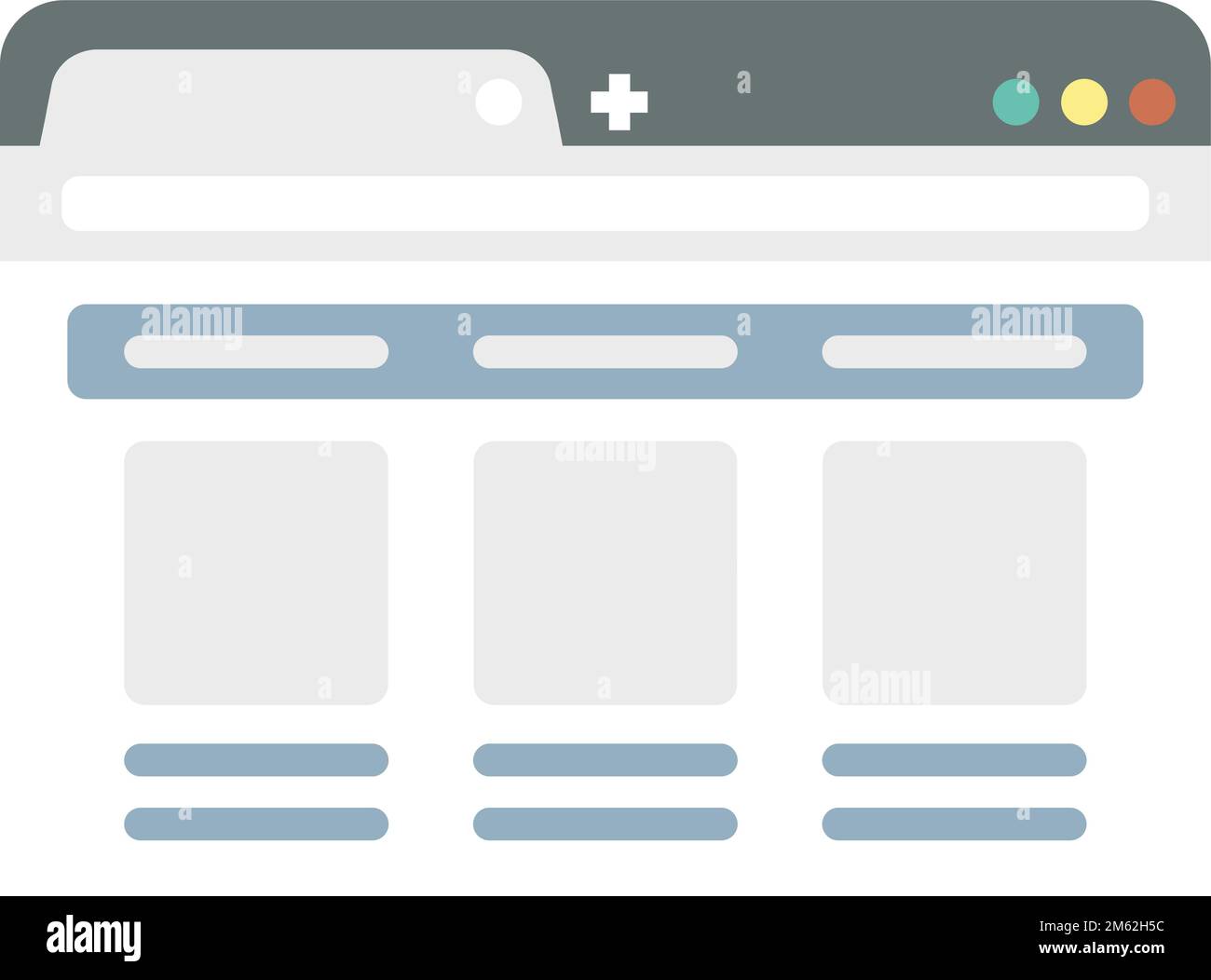 Desktop browser icon flat vector. Internet computer. Bar frame isolated ...