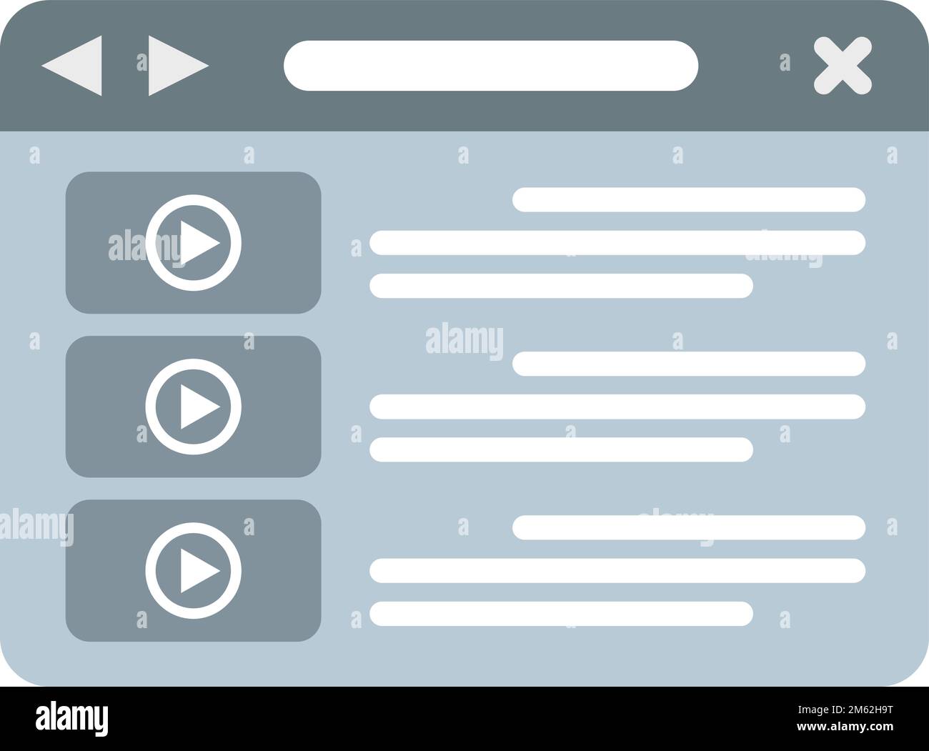 Browser Address Icon Flat Vector Computer Interface Screen Bar Isolated Stock Vector Image