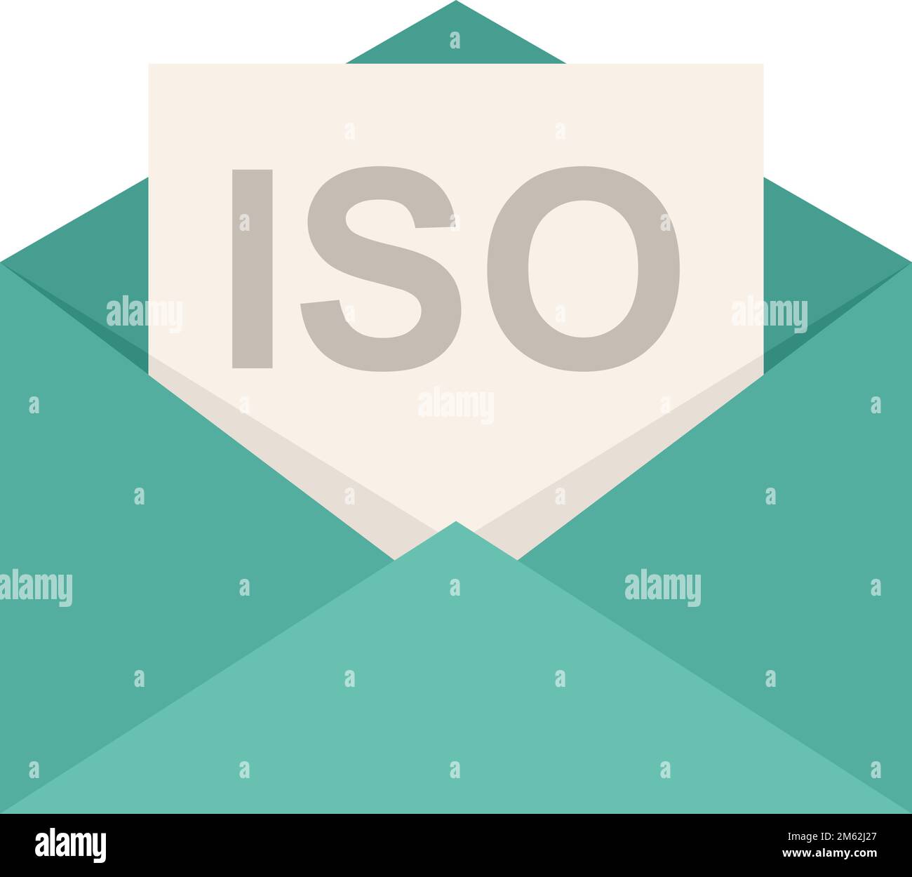 Standard iso mail icon flat vector. Policy quality. Compliance business ...