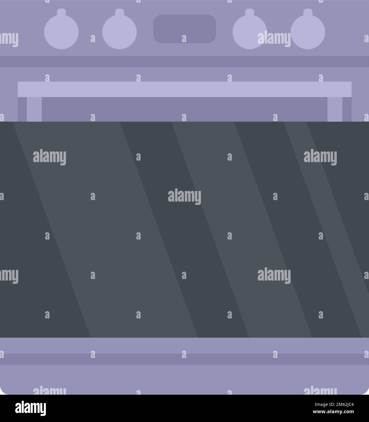 Digital convection oven icon flat vector. Electric grill stove. Kitchen ...