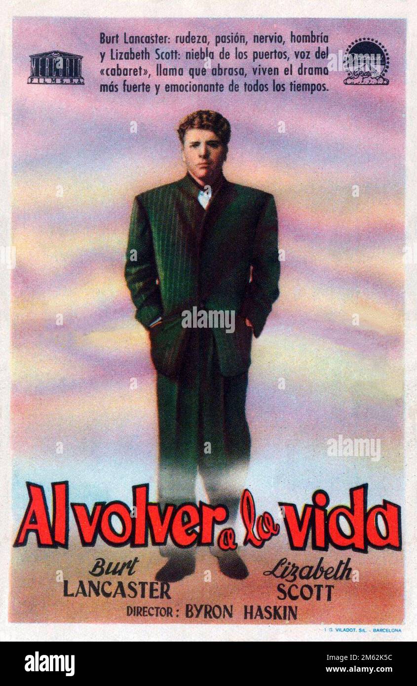 BURT LANCASTER in I WALK ALONE (1948), directed by BYRON HASKIN. Credit ...