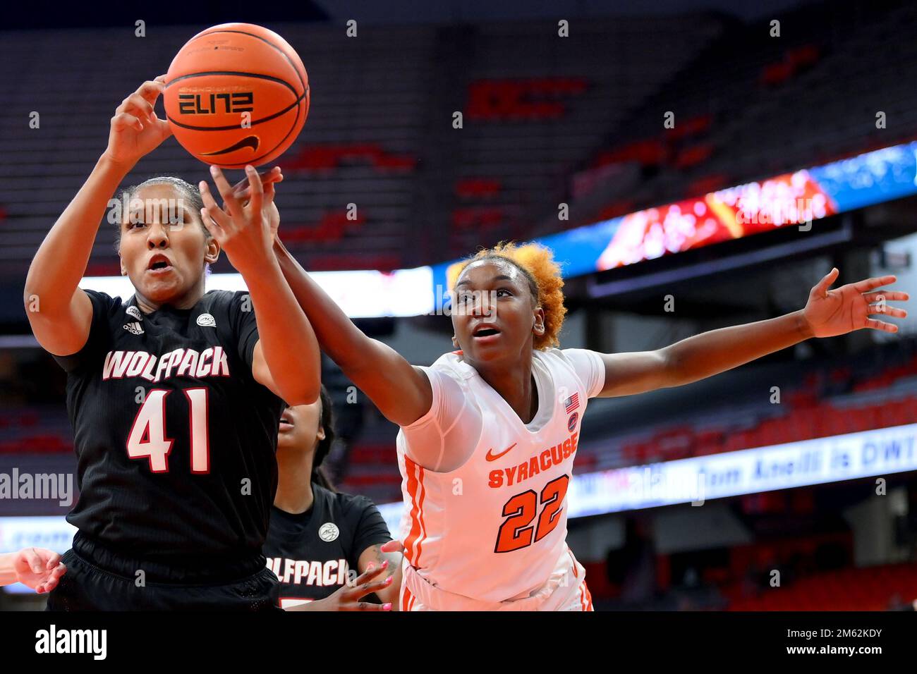 January 1, 2023: NC State Wolfpack center Camille Hobby (41) and ...