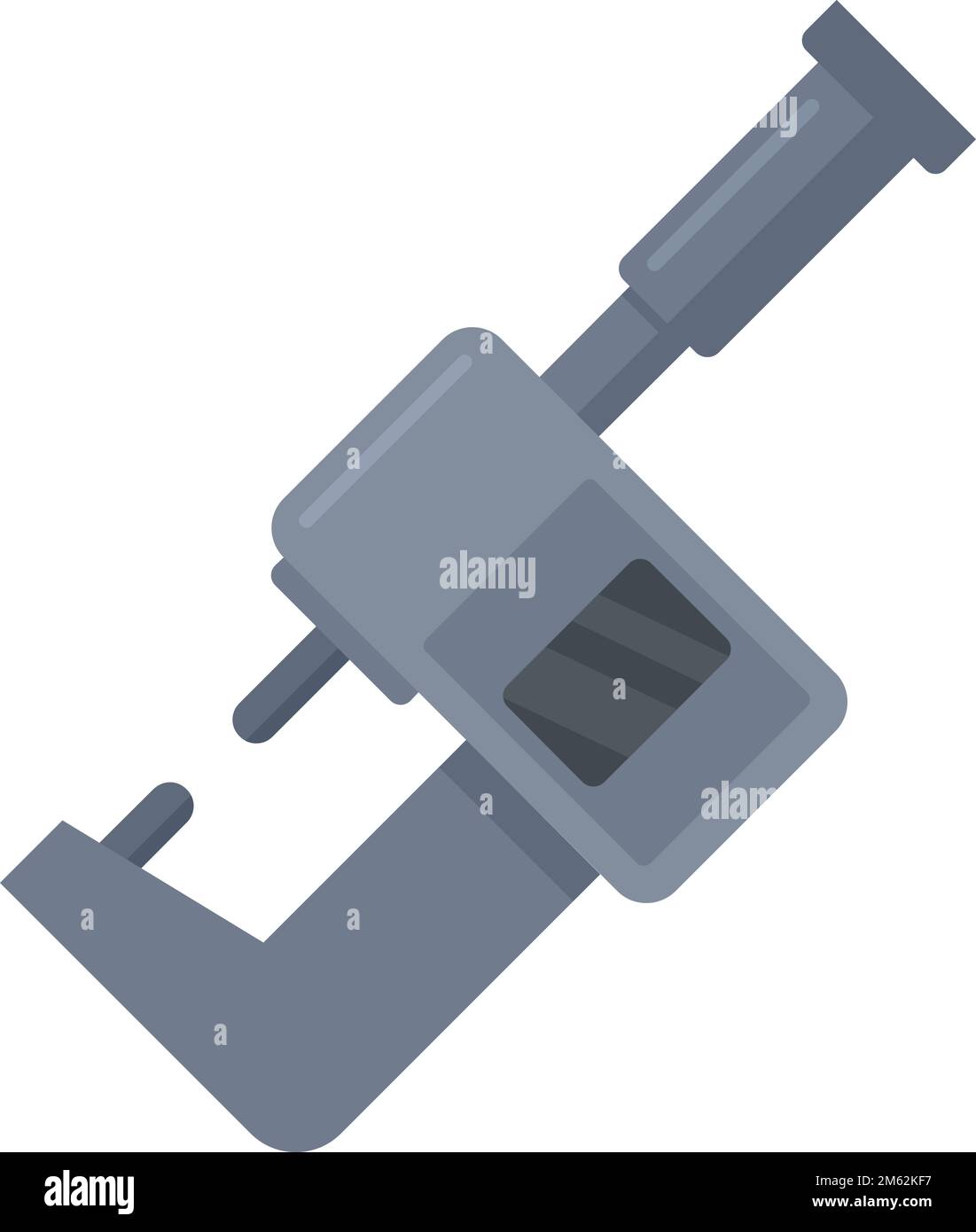 Micrometer design icon flat vector. Gauge caliper. Scale instrument ...