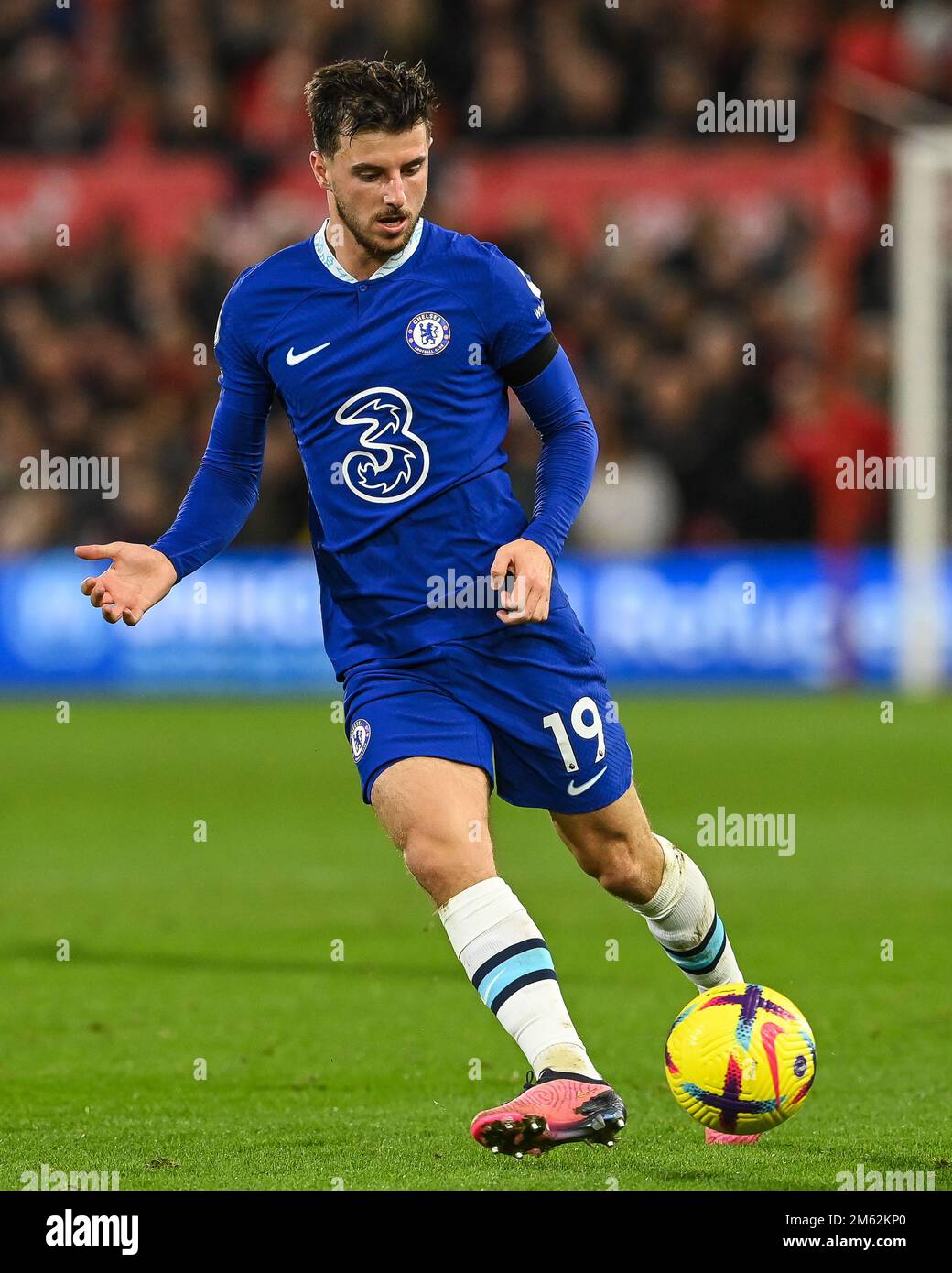 Mason Mount #19 of Chelsea in action during the Premier League match ...