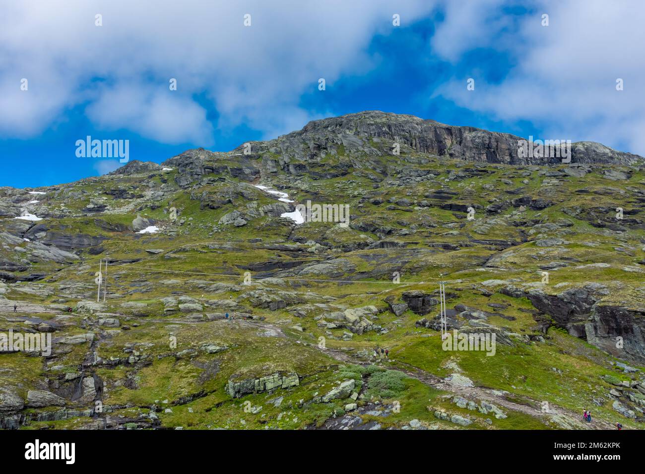Mountain landscape in the hiking trail of Trolltunga, Norway Stock ...