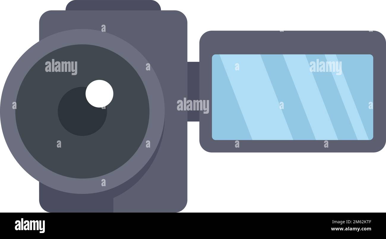 Home camcorder icon flat vector. Camera movie. Tv production isolated ...